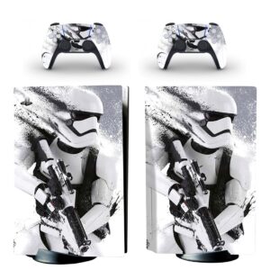 oumaga ps5 star wars skins: ps5 console & controller vinyl stickers - white with outer space pattern - waterproof, scratch & fingerprint resistant