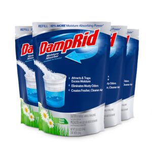 damprid refill bag, 4-pack - fresh scent moisture absorbers for rooms with excess humidity, long-lasting, eliminates musty odors and creates fresher air, 4/2 lb. 12 oz (1.24 kg)