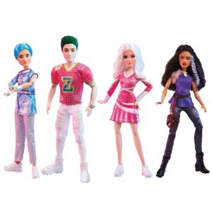 disney princess zombies 3 leader of the pack fashion doll 4-pack - 12-inch dolls with outfits and accessories, toy for kids ages 6 years old and up