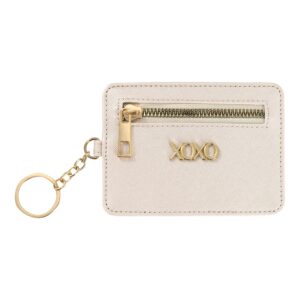 xoxo women’s large metallic white saffiano multifunction solid / patterned wristlet (xw321521g-42-a03)