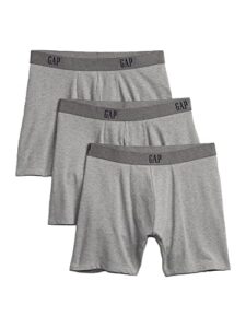 gap mens 3-pack boxer brief underpants underwear, heather grey, small us