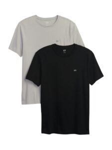 gap mens everyday short sleeve t-shirt t shirt, black combo, medium us