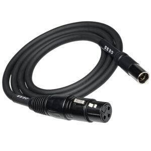 cess-196-3f mini xlr male to xlr female adapter cable, 3-pin mini xlr to standard xlr for lapel microphones, headsets, audio mixers, cameras, and professional sound equipment (3 feet)