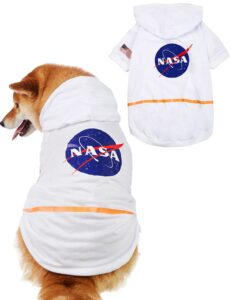 coomour nasa dog halloween shirts dogs clothes puppy hoodies pet sweatshirt doggie outfits cat apparel (m)