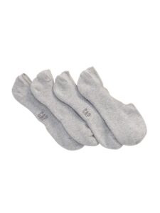 gap mens no show socks, light grey heather, one size us