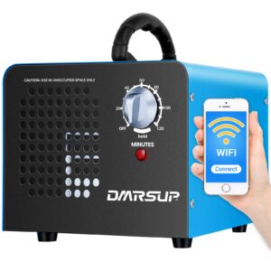 dmrsup commercial ozone generator 2.0 app control 11000 mg/h air purifier ionizer - ozone machine for home, cars, smoke, blue