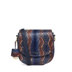 radley london liverpool street 2.0 - faux snake - medium flapover crossbody