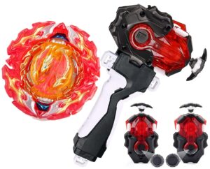 combatgyro b-184 launcher lr bay blades toy db b-191 prominence phoenix tapered metal universe-10 starter set grip metal fusion bey battling tops burst gaming toy gift for boys age 4-7 8-12+