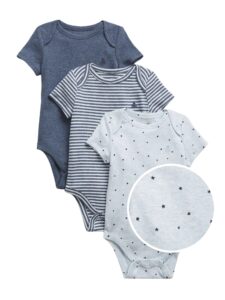 gap unisex baby first favourite short sleeve bodysuits, blue star 816, 6-12m us