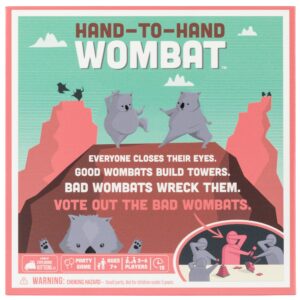 exploding kittens hand to hand wombat card game fun family card games for adults teens & kids - fun party games, 3-6 players