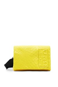 desigual accessories pu across body bag, yellow