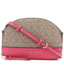 calvin klein ashley zip around crossbody, almond/taupe/pink flambe