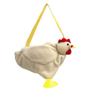 plush chicken purse cute chicken bag hen crossbody bag animal style shoulder bag for girls women