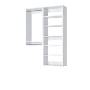 closet kit with hanging rods & shelves - corner closet system - closet shelves - closet organizers and storage shelves (white, 60 inches wide) closet shelving