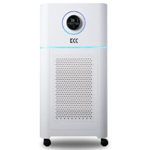 kcc air purifier for home large room, quiet air cleaner for bedroom with washable pre-filter, 646 sqft coverage