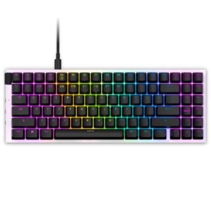 nzxt function minitkl wired mechanical gaming keyboard - mechanical switches - aluminum top plate - low profil keycaps - rgb - hot-swappable - white