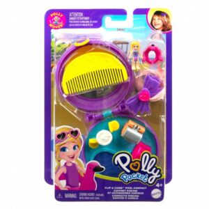 mattel pool clip and comb polly pocket compact