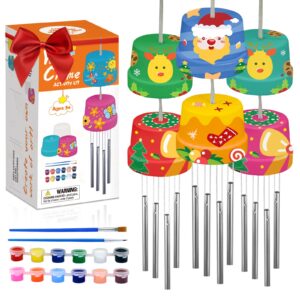 3-pack make a wind chime kits - arts & crafts construct & paint wind powered musical chime diy gift for kids, boys & girls