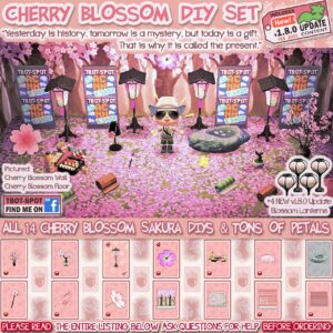 vvr acnh: cherry blossom sakura series full set | 14 diy recipes | blossoms | petals | blossom-viewing lanterns | crafting materials