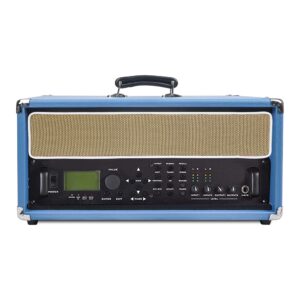 sound town vintage 4u amp rack case, 12.5" depth with rubber feet, dust cover, kickstand, beau blue (stvrc-4bl)