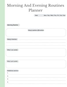 morning and evening routines planner: undated daily planner to help you stay positive, productive and peaceful