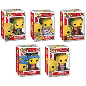 funko pop! the simpsons collector set - bartigula bart, emperor montimus, lisandra lisa, marjora marge, and obeseus homer