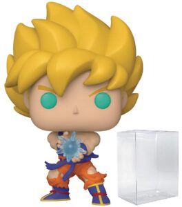 pop dragon ball z - super saiyan goku with kamehameha wave funko pop! vinyl figure (bundled with compatible pop box protector case), multicolored, 3.75 inches