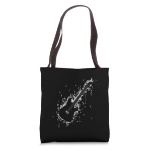 guitar instrument musical notes music tote bag