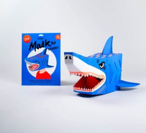 omy 3d shark mask craft kit, arts and craft diy creative mask kit for kids