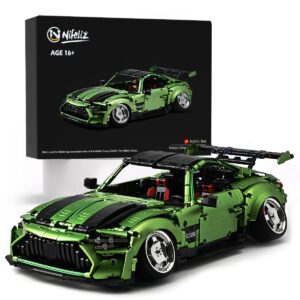 nifeliz gt race car building set and engineering toy, adult collectible technology car building kit, 1:10 scale super car model for adults men teens compatible with lego (2878 pcs)