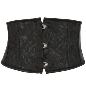 floral corset waist belt for women,lace up waist belt wide waistband obi tied waspie belt for wedding halloween 1.black