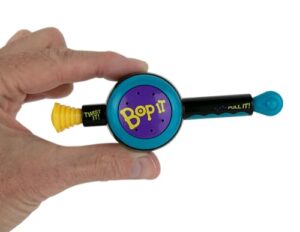 world's smallest bop it! the classic game of bop it, twist it, pull it in miniature size. travel electronic game. play solo or with multiple players