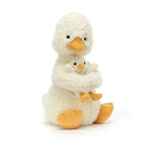 jellycat huddles duck stuffed animal, 10 inches | ducks & ducklings plush toy | classic children's gift