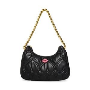 betsey johnson womens betsey johnson smooches shoulder bag, black, one size us