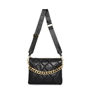 betsey johnson womens betsey johnson unchained heart crossbody bag, black, one size us