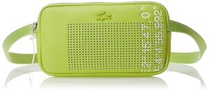 lacoste women's phone holder wallet with multiuse strap, lime white, one size