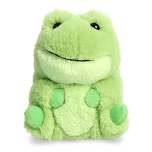 aurora® round rolly pet™ riberto frog™ stuffed animal - adorable companions - on-the-go fun - green 5 inches