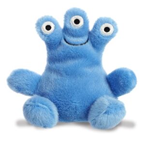 aurora® adorable palm pals™ zeke monster™ stuffed animal - pocket-sized fun - on-the-go play - blue 5 inches