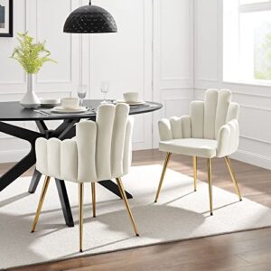 modway viceroy dining chairs, gold white