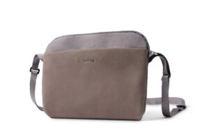 bellroy city pouch plus premium – (slim leather crossbody bag) - stormgrey