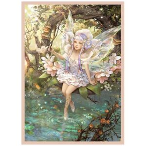 fantasy north - tatiana elgane - fairy princess - 100 smooth matte tcg trading card sleeves - fits magic mtg commander pokemon and other card games - playing card sleeves