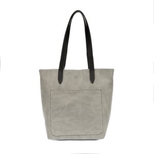 joy susan women's tally tote cedar handle handbag - grey