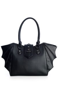 lost queen women's gothic annabelle bat handbag winged crossbody purse black shoulder bag