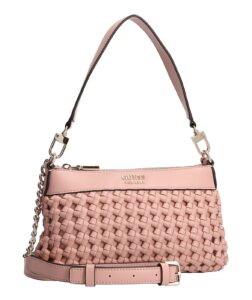 guess sicilia top zip shoulder bag pink one size