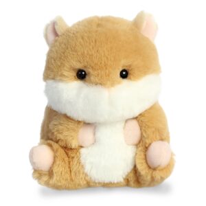 aurora® round rolly pet™ frolic hamster™ stuffed animal - adorable companions - on-the-go fun - brown 5 inches