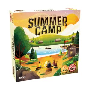 buffalo games - summer camp - competative family game night game - deck building racing game - classic summer camp activities - ages 10 and up