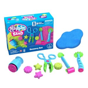 educational insights playfoam sand sensory set with assorted colors & 5 tools, play sand, sensory toys for kids, gift for boys & girls, ages 3+