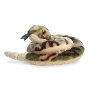 aurora® adorable mini flopsie™ slick snake™ stuffed animal - playful ease - timeless companions - green 8 inches