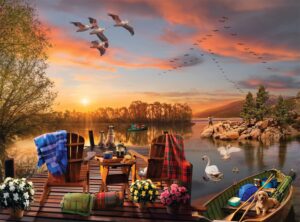 buffalo games - andrew farley -breakfast at the lake - 1000 piece jigsaw puzzle for adults -challenging puzzle perfect for game nights - finished size is 26.75 x 19.75