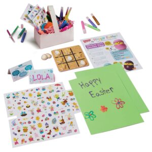 highlights easter craft kit for kids ages 3+ build an easter basket centerpiece, chick tac toe game, easter activities and more